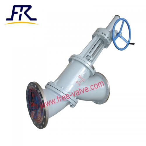 FRJ545Y JIS10K Gear actuator Flange end Connection Y Pattern Type Globe Slurry valve for alumina ...